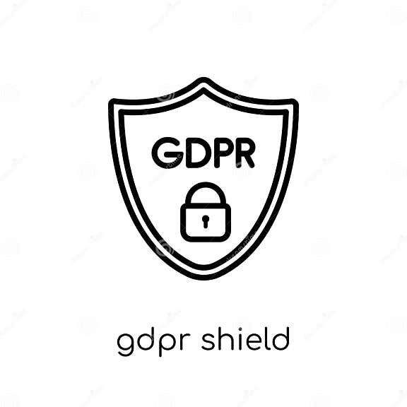 Gdpr Shield Icon. Trendy Modern Flat Linear Vector Gdpr Shield I Stock ...