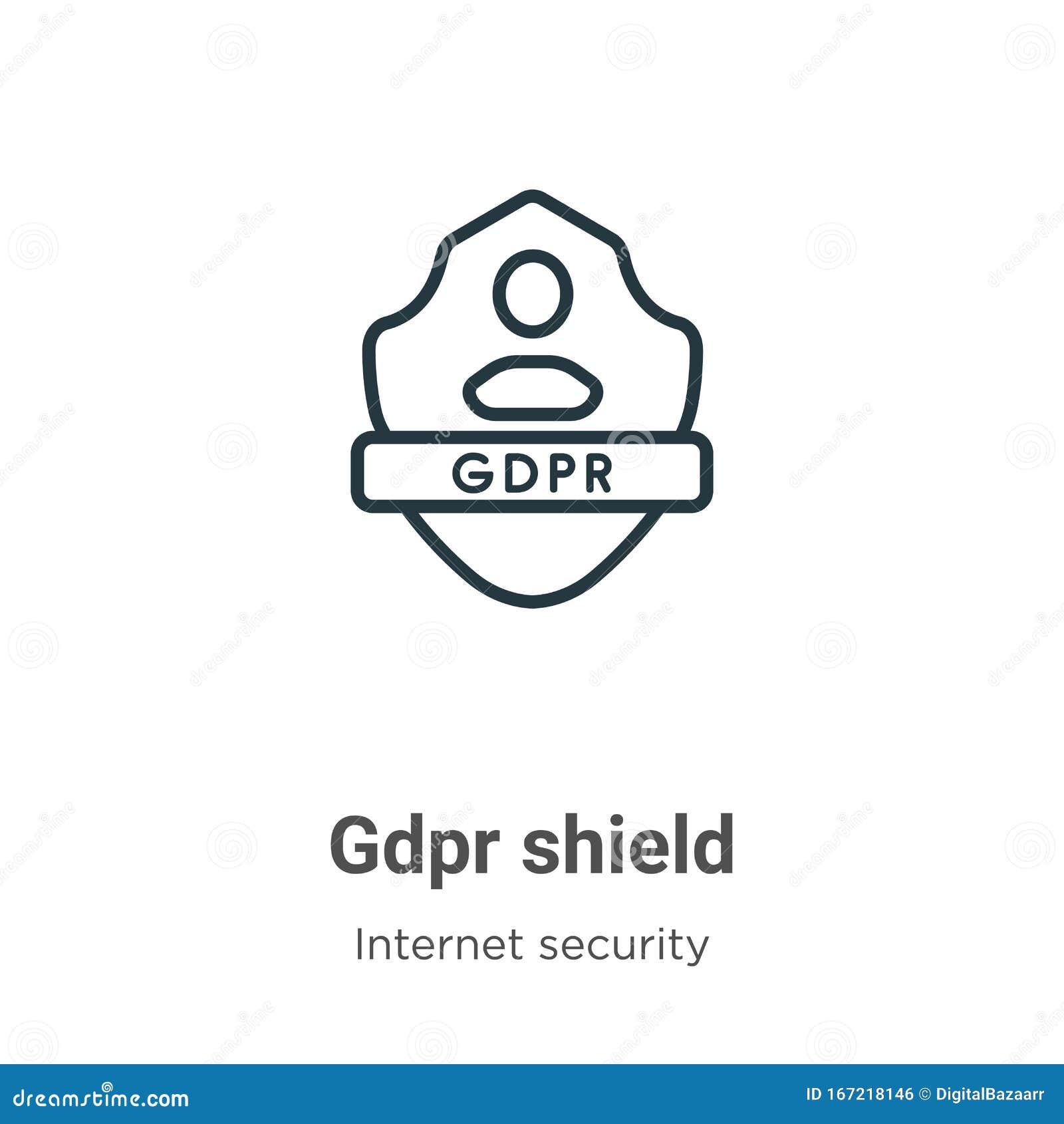 Gdpr Shield Outline Vector Icon. Thin Line Black Gdpr Shield Icon, Flat Vector Simple Element ...