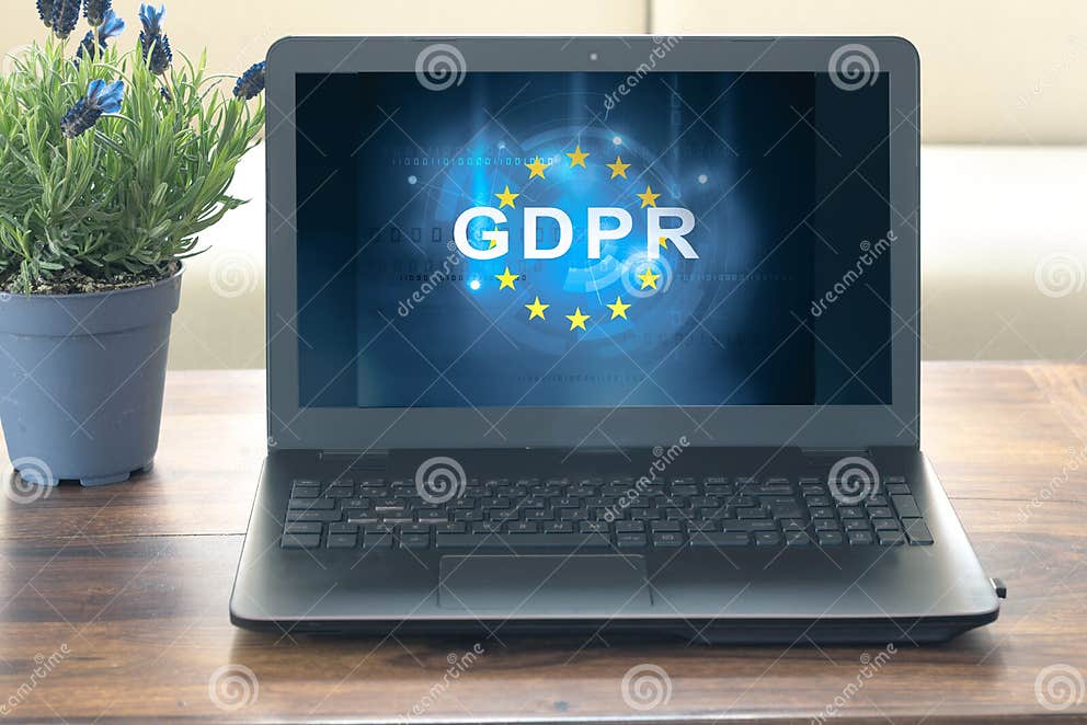 Gdpr Text on Computer Screen Stock Image - Image of text, compliance ...