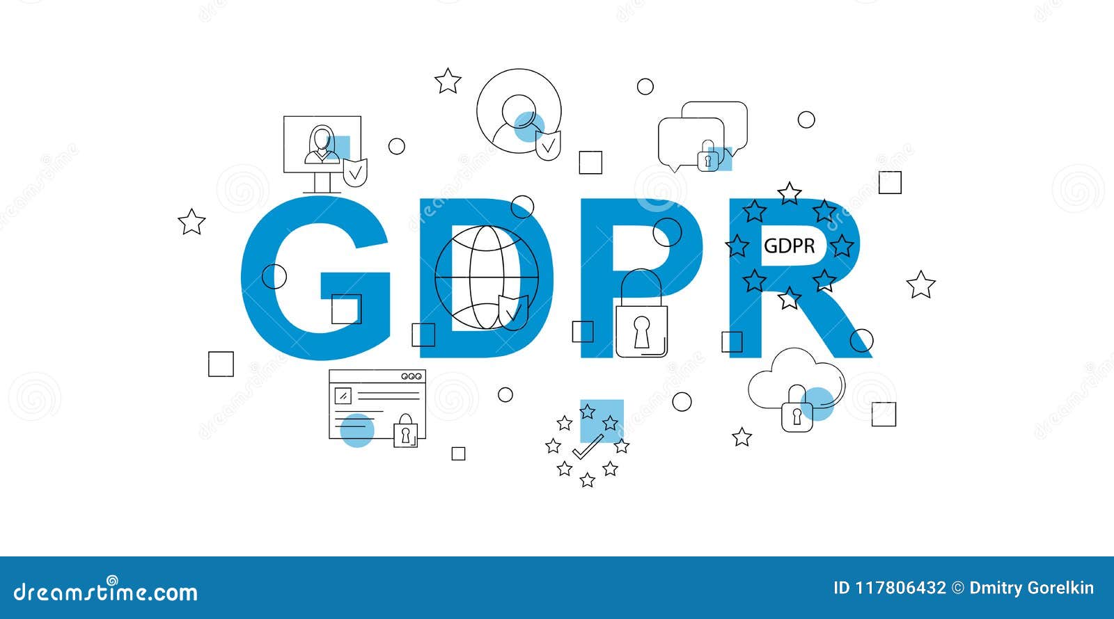 GDPR Vector Banner. Word With Line Icon. | CartoonDealer.com #117806432
