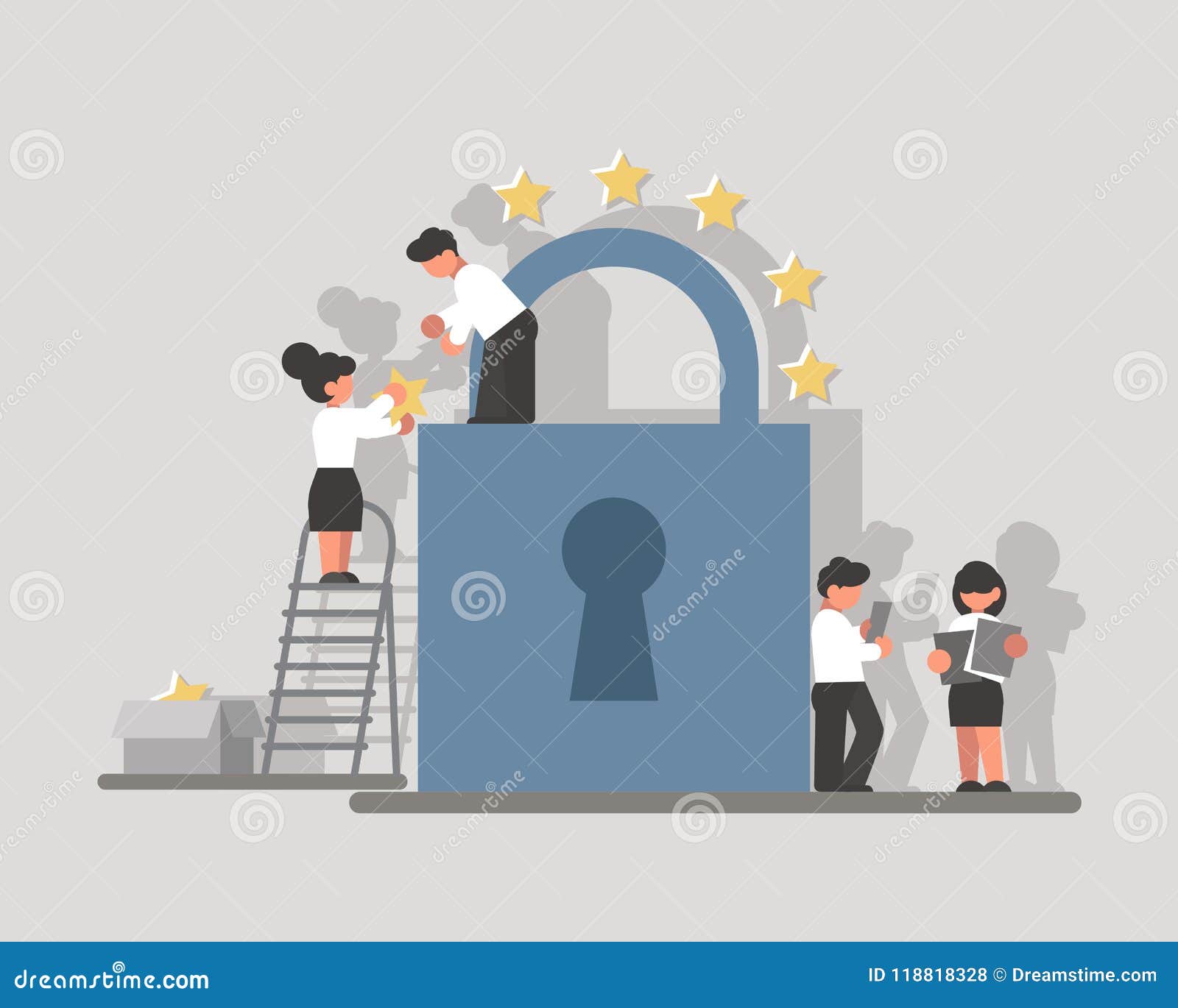 GDPR - vector illustration stock vector. Illustration of privacy ...