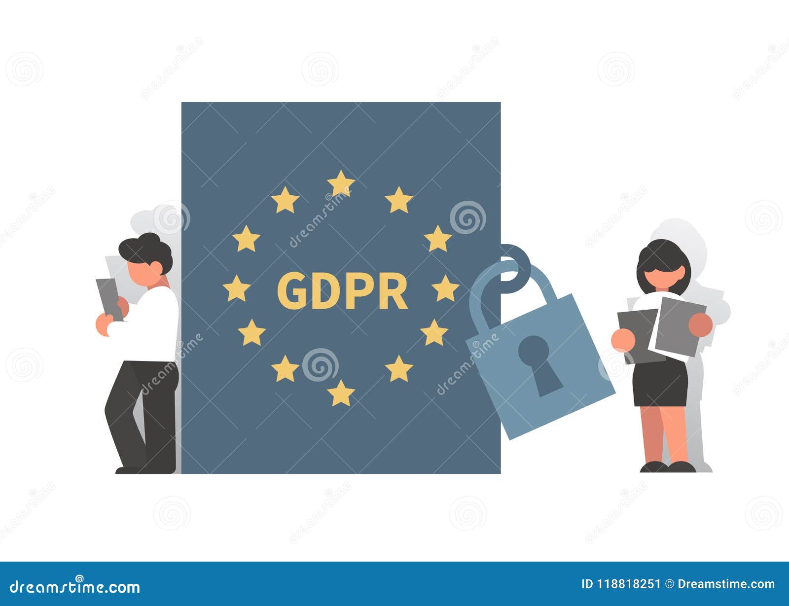 GDPR - vector illustration stock vector. Illustration of protection ...