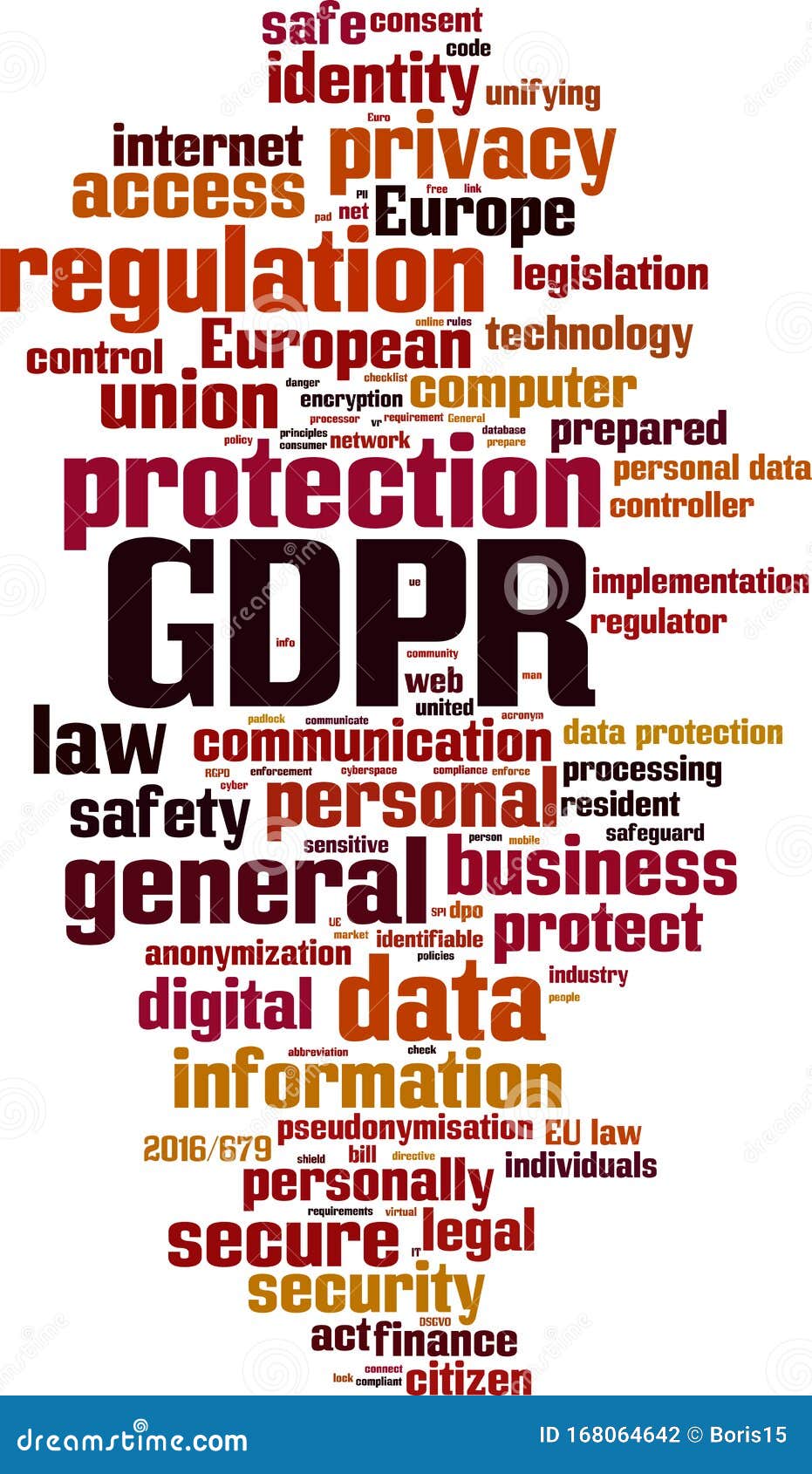 GDPR word cloud stock vector. Illustration of europe - 168064642