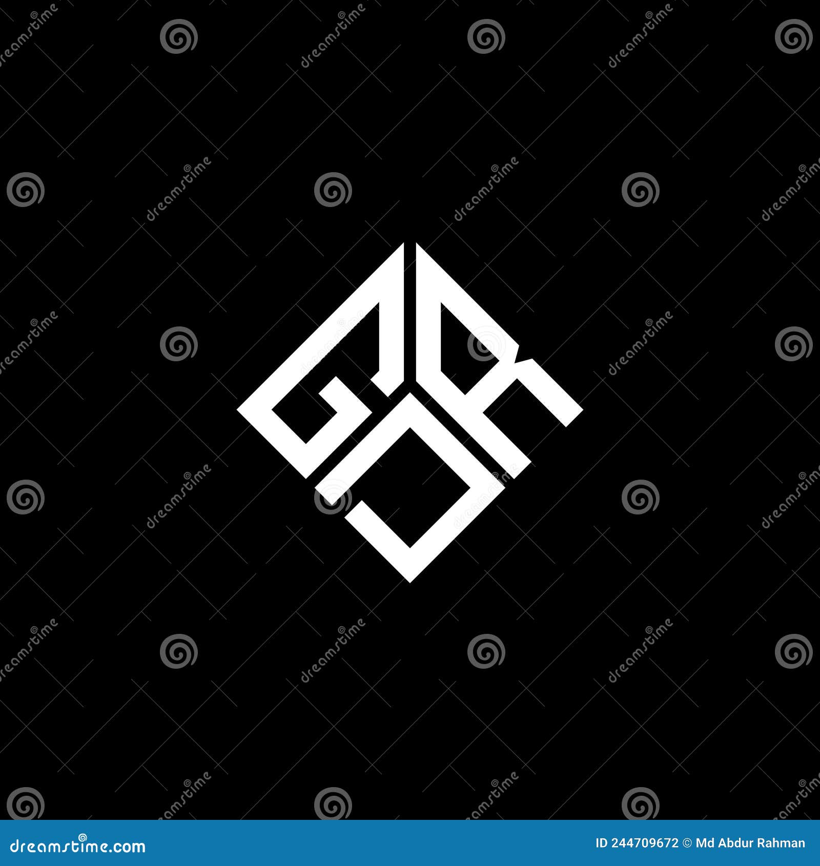 GDR Letter Logo Design On Black Background. GDR Creative Initials ...