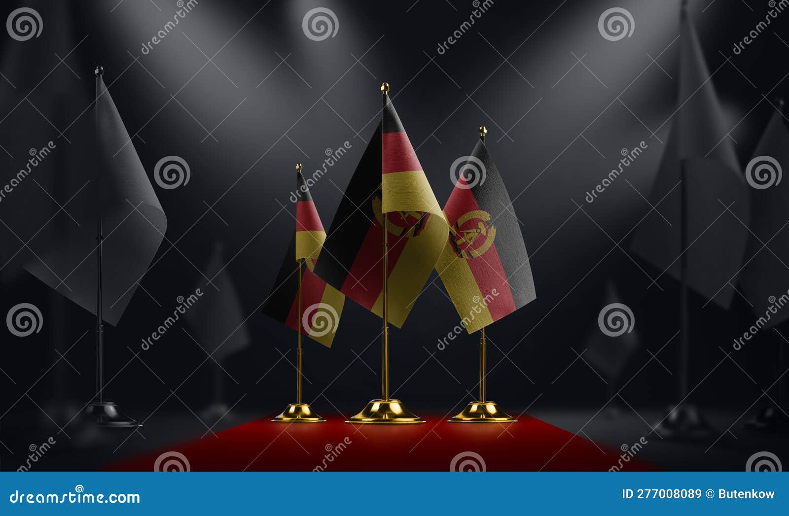 The GDR National Flag on the Red Carpet Stock Image - Image of voting ...