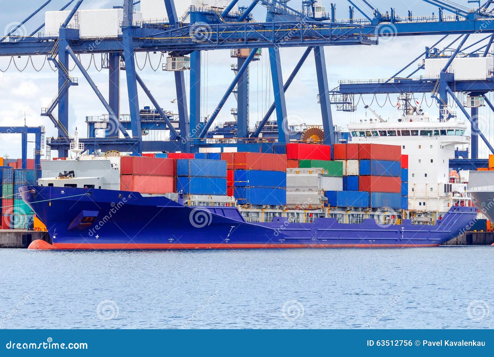 Nternational Container Cargo Ship In The Ocean With Hong Kong Cityscape ...