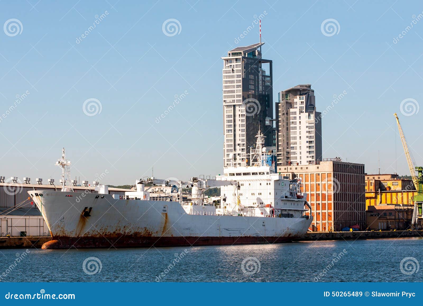 Gdynia Port stock image. Image of ship, unloading, port - 50265489