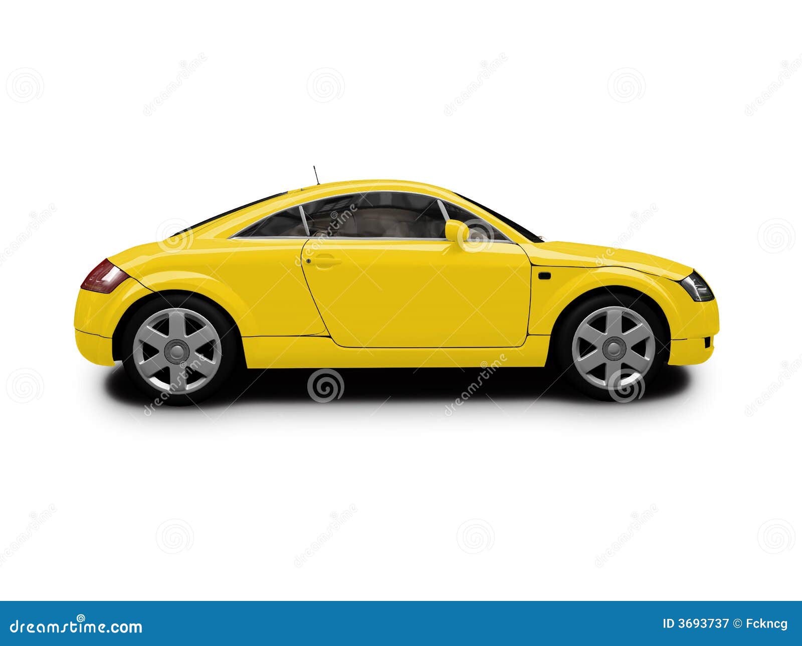 Geïsoleerd Geel Auto Zijaanzicht Stock Illustratie - Illustration of ...