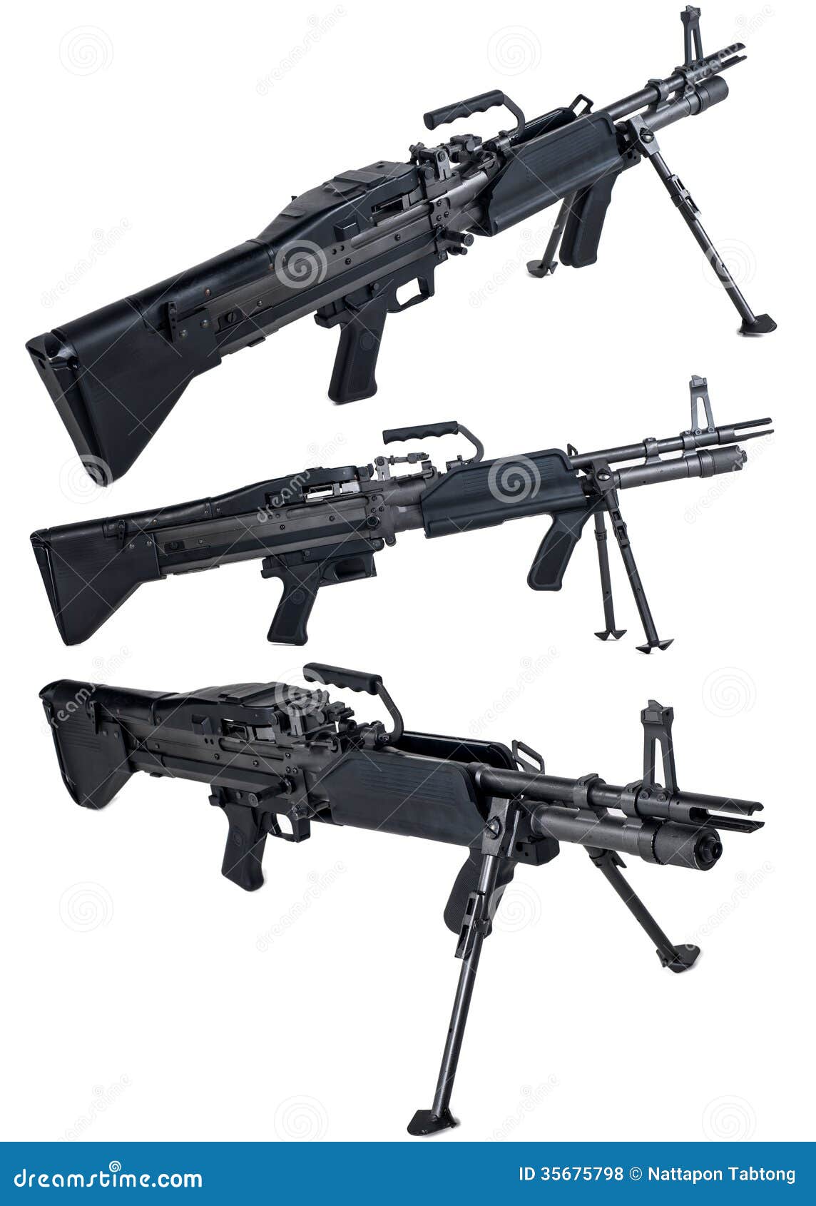 Geïsoleerd Machinegeweer M60 Stock Foto - Image of reenactie, slagveld ...