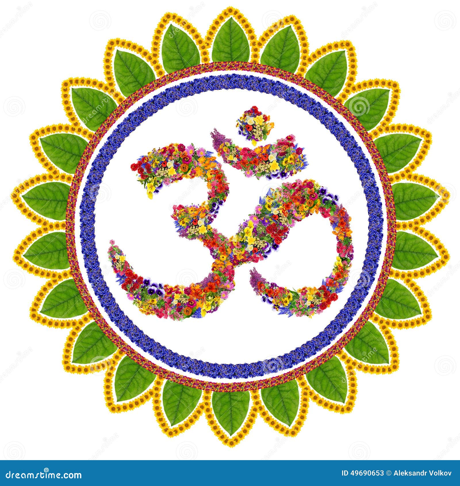 Geïsoleerd Om Sanscritisch Symbool Stock Afbeelding - Image of mandala ...