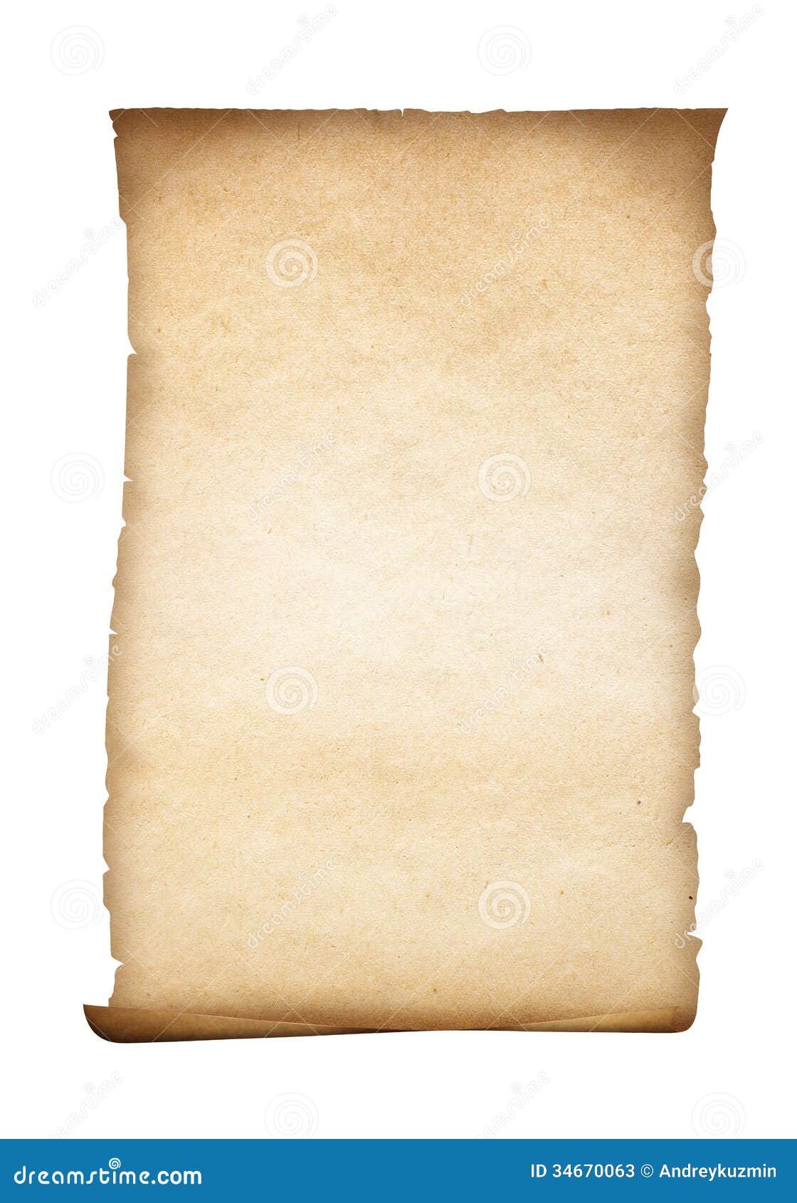 Geïsoleerd Perkament of Oud Document Stock Afbeelding - Image of leeg ...