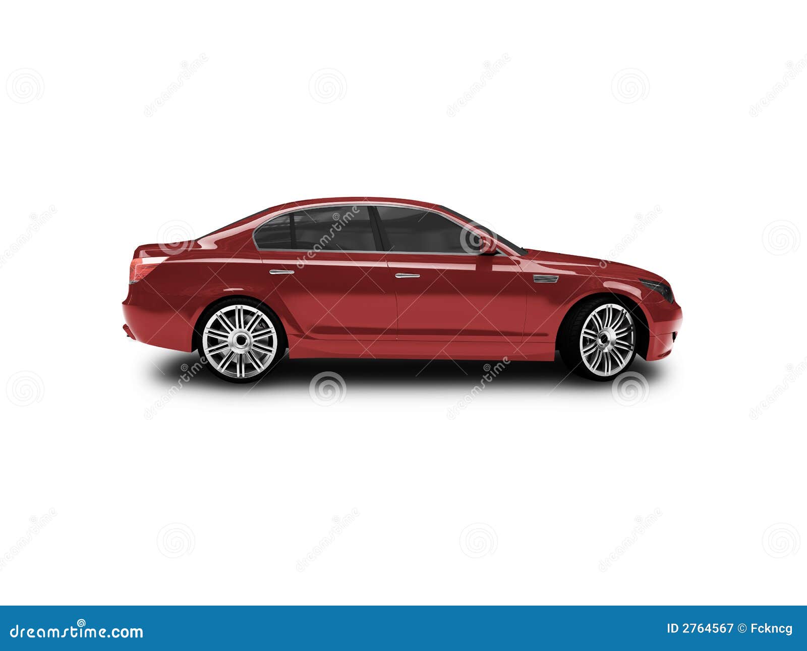 Geïsoleerd Rood Auto Zijaanzicht Stock Illustratie - Illustration of ...