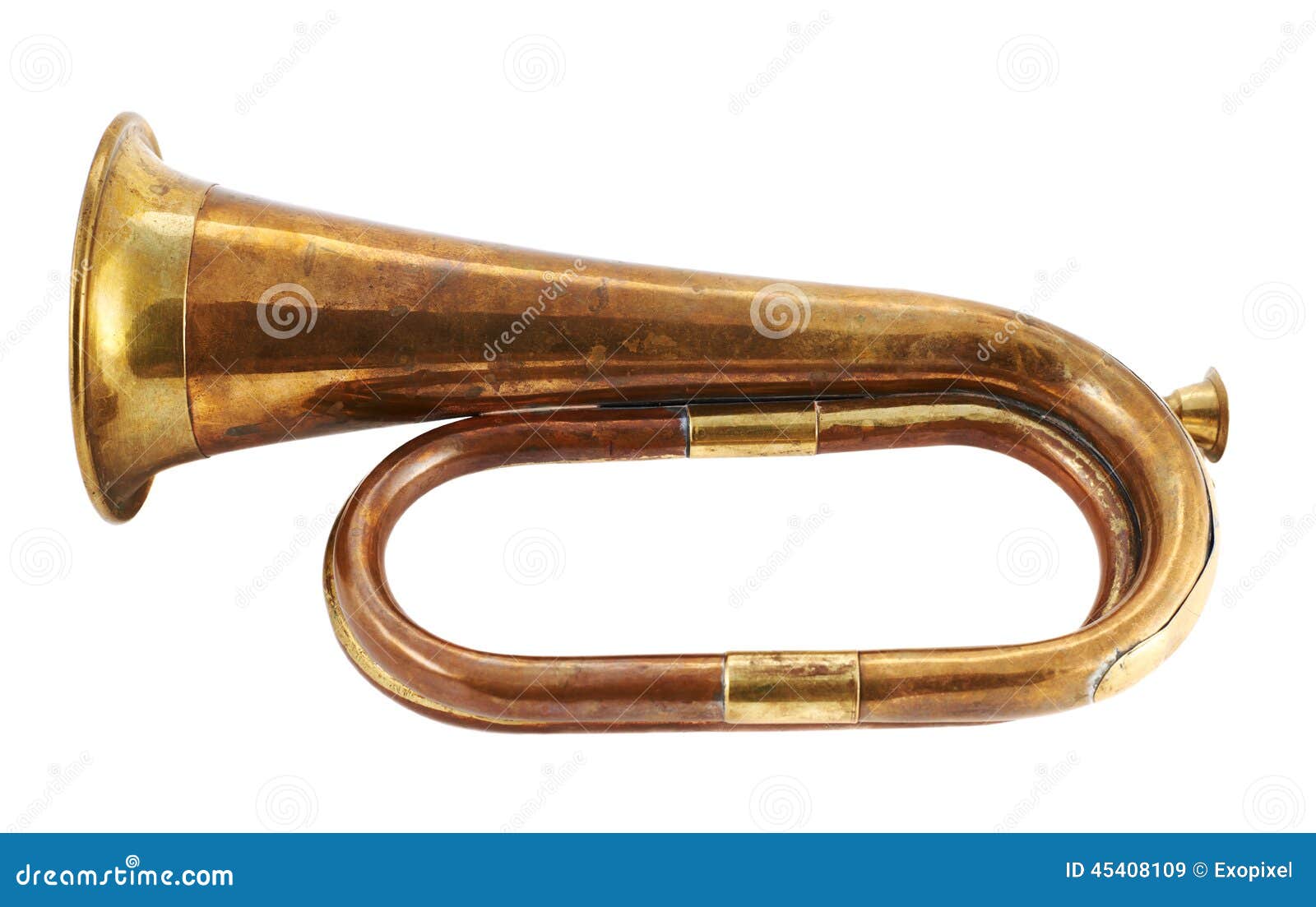Geïsoleerd Trompet Muzikaal Instrument Stock Afbeelding - Image of vorm ...