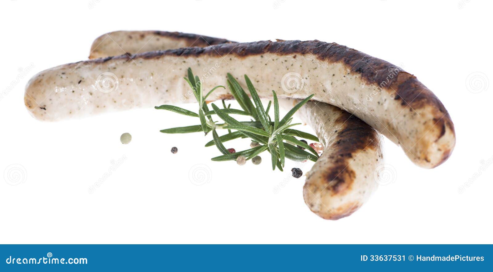 Geïsoleerde Duitse Braadworst Stock Afbeelding - Image of maaltijd ...