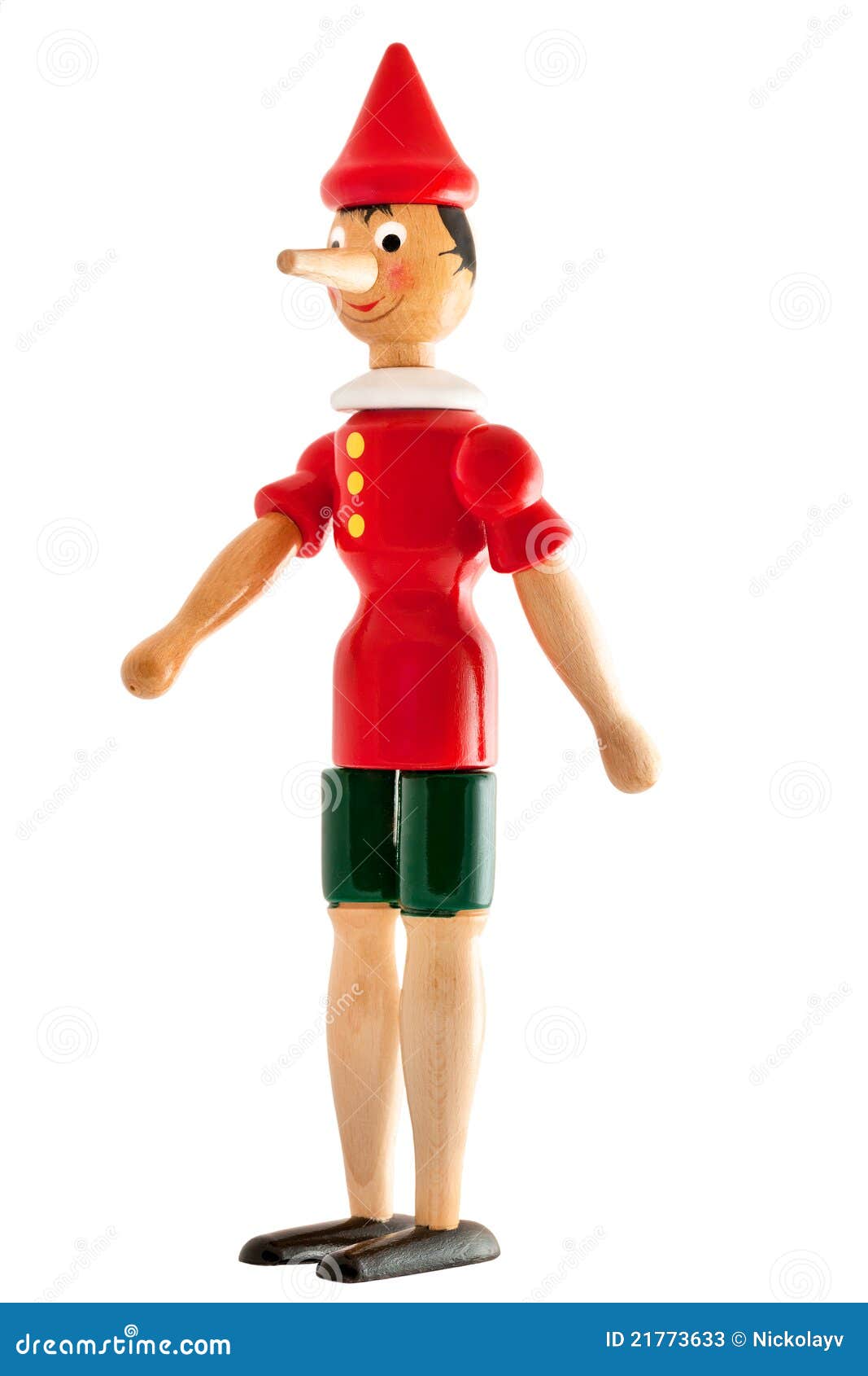 Geïsoleerdg Cijfer Van Houten Pinocchio Stock Afbeelding - Image of ...