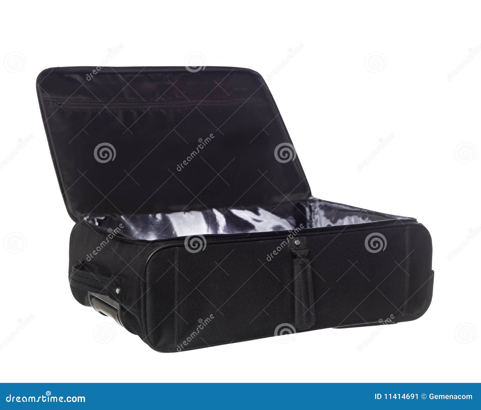 Geöffneter Koffer stockbild. Bild von hintergrund, frontseite - 11414691