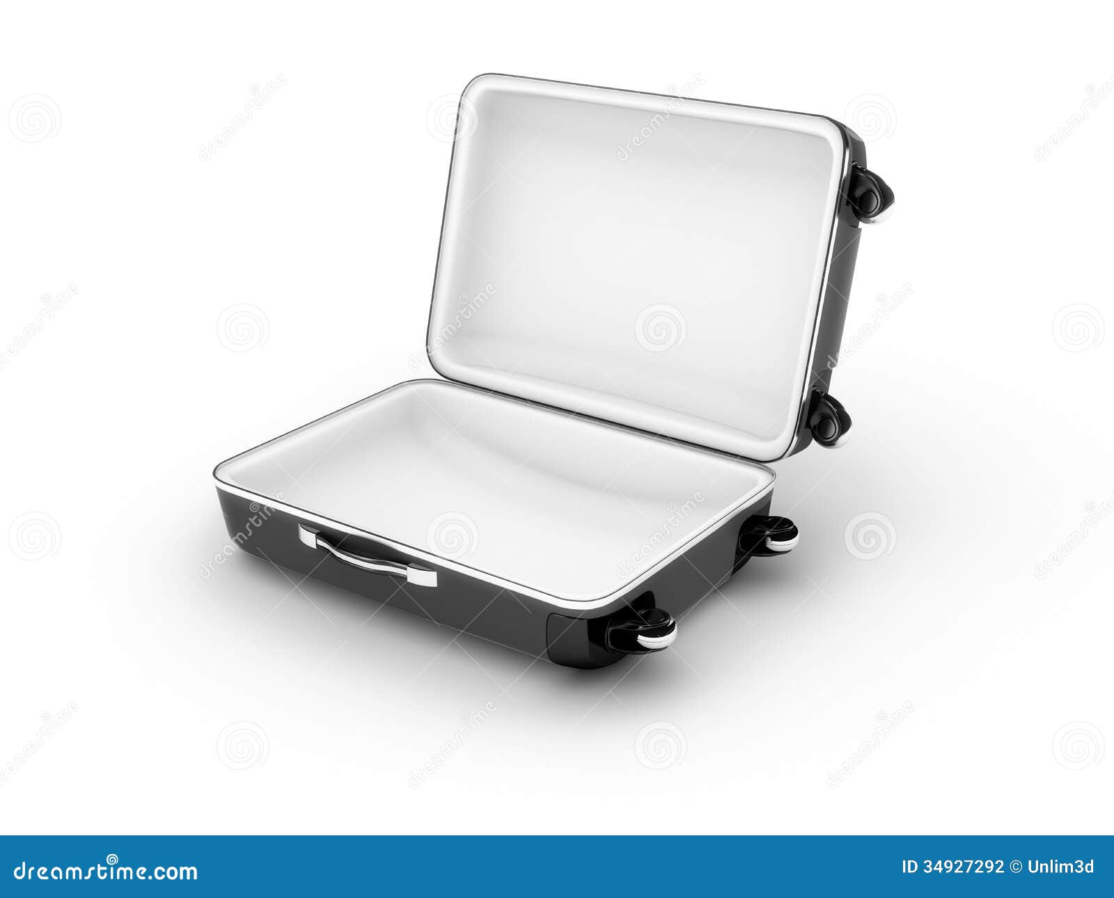 Geöffneter Koffer Auf Weißem Hintergrund Stock Abbildung - Illustration ...