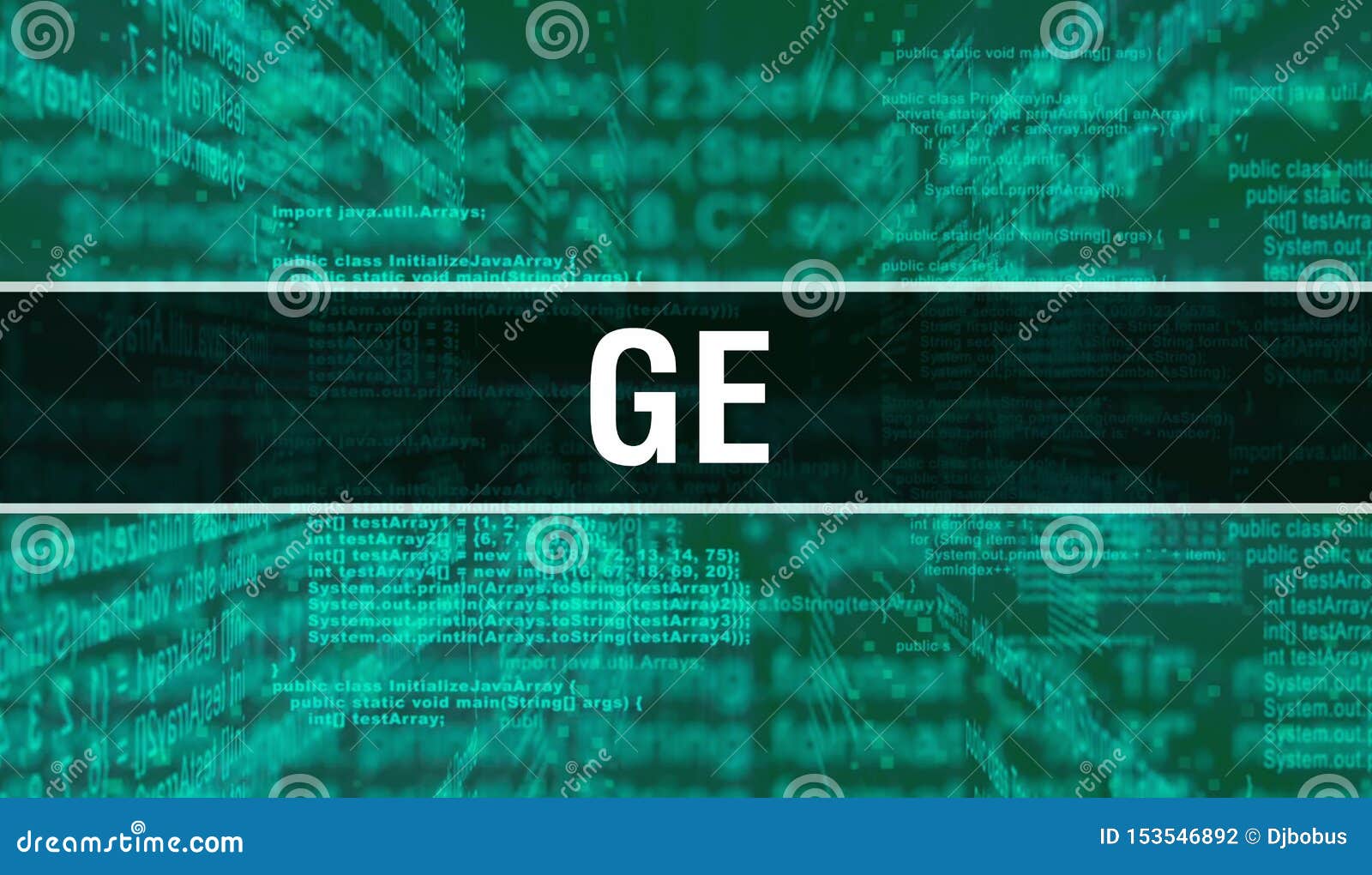 Ge with Digital Java Code Text. Ge and Computer Software Coding Vector ...