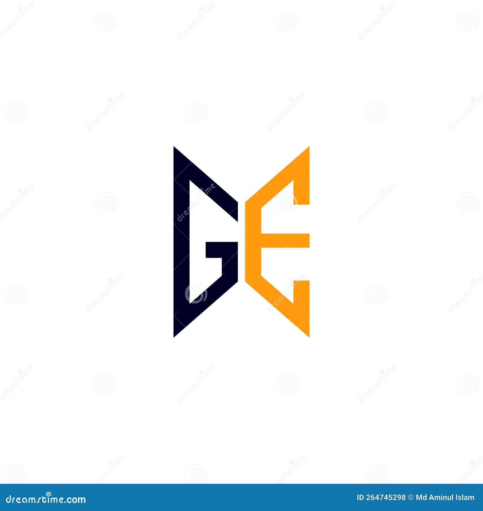 GE Letter Logo Creative Design with Vector Graphic, Stock Illustration ...
