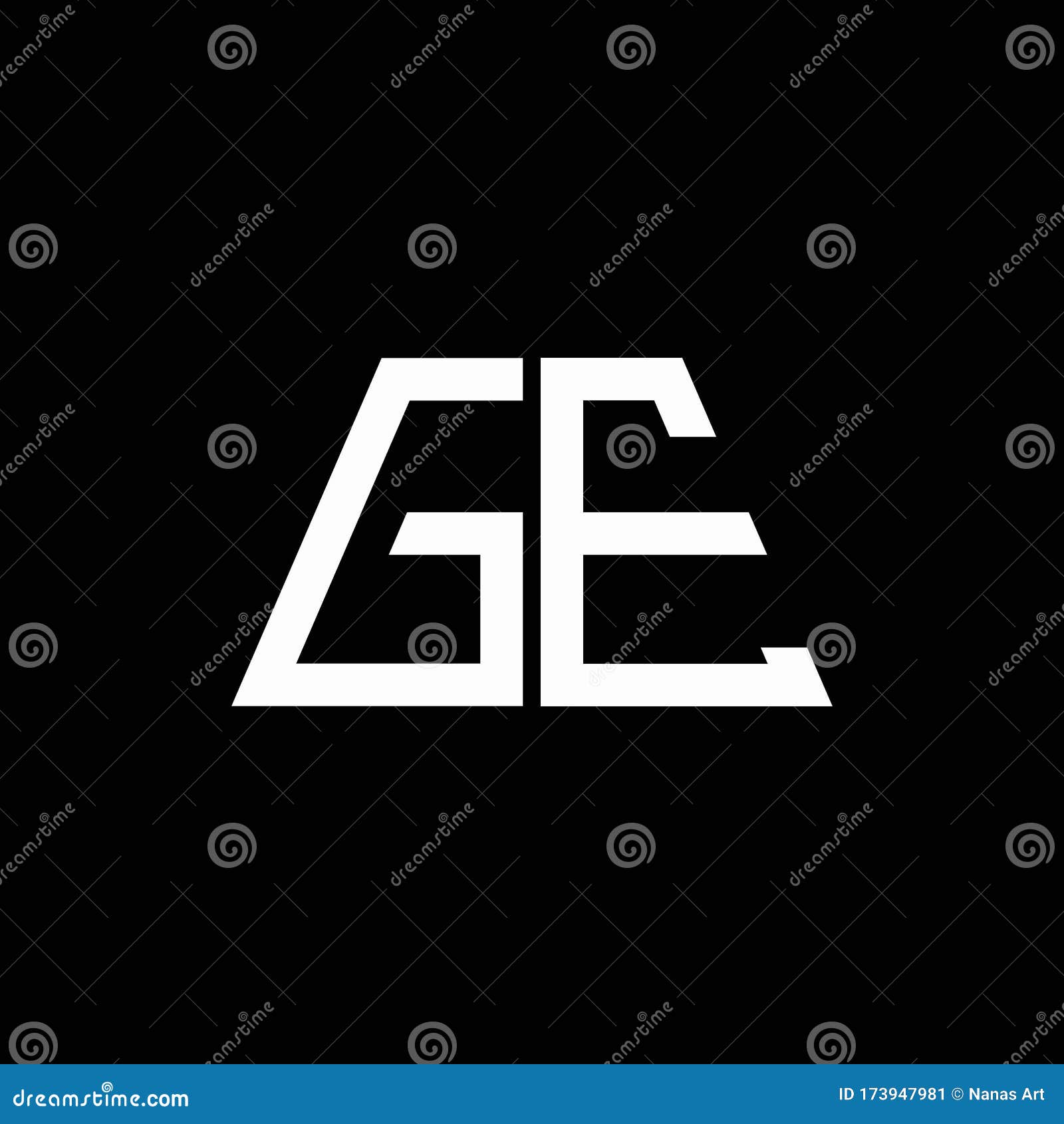 GE Logo Abstract Monogram Isolated on Black Background Stock Vector ...