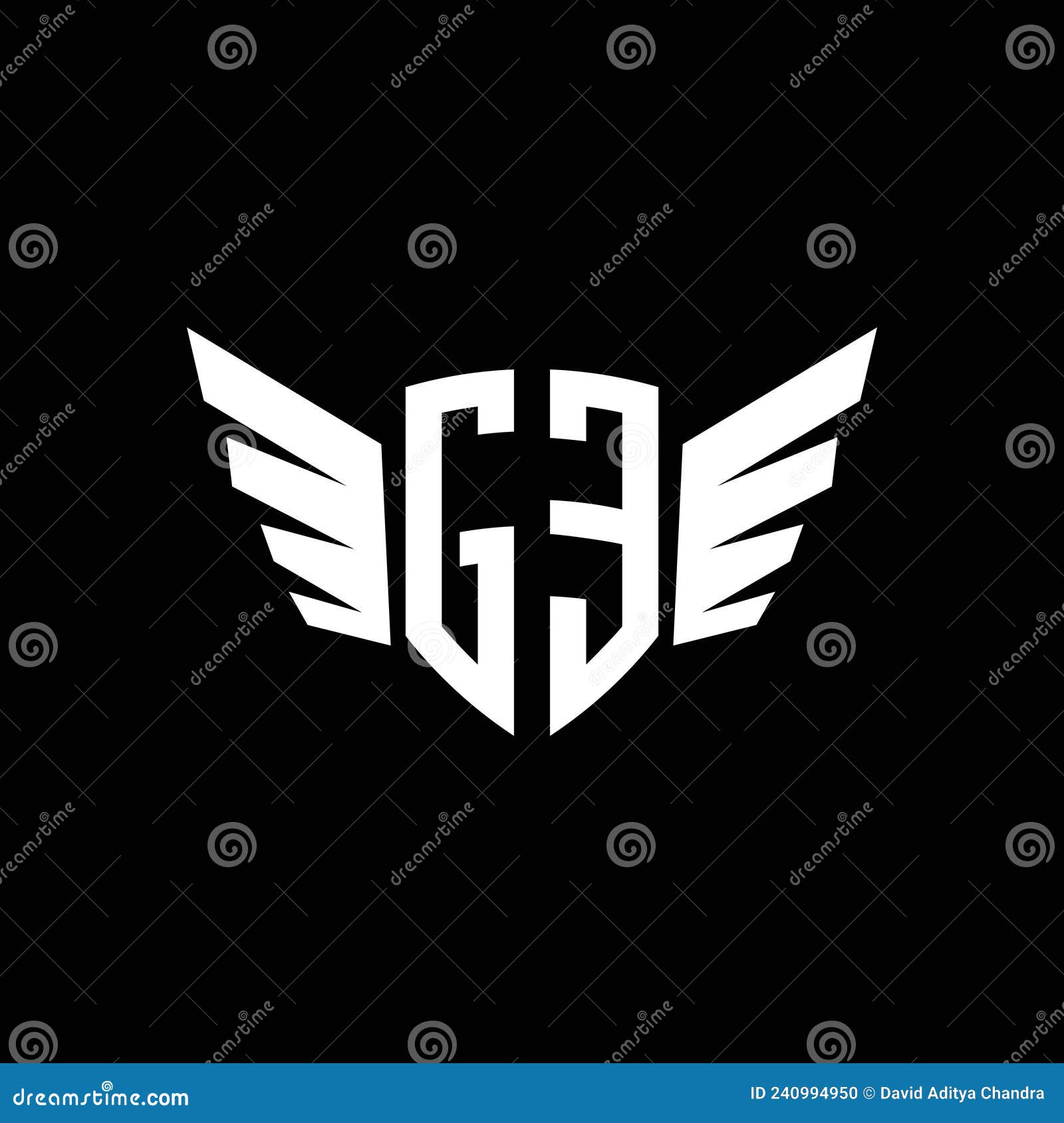 GE Monogram Wing Shape Style Stock Vector - Illustration of iconic ...