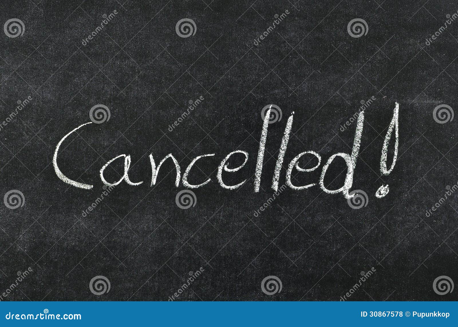 Geannuleerd op bord stock foto. Image of prestaties, krijt - 30867578