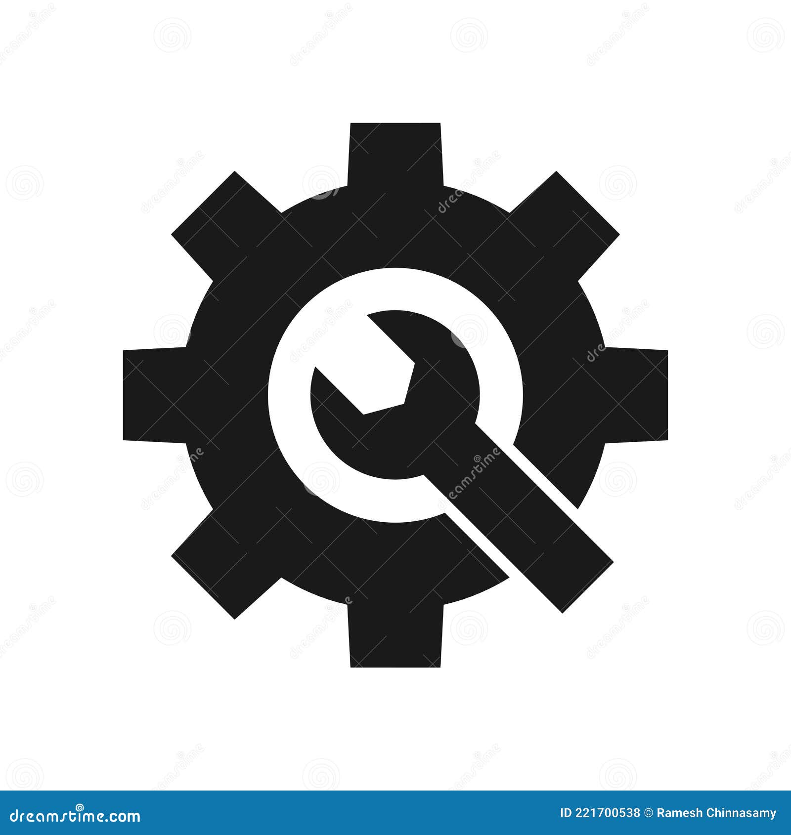 Cogwheel Gear Wrench Spanner Icon Stock Vector - Illustration of ...