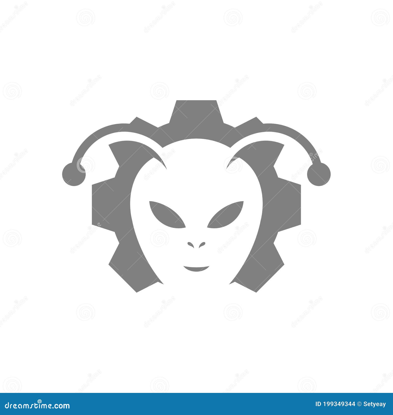 Gear Alien Logo Design Vector Illustration, Alien Design Template Stock ...