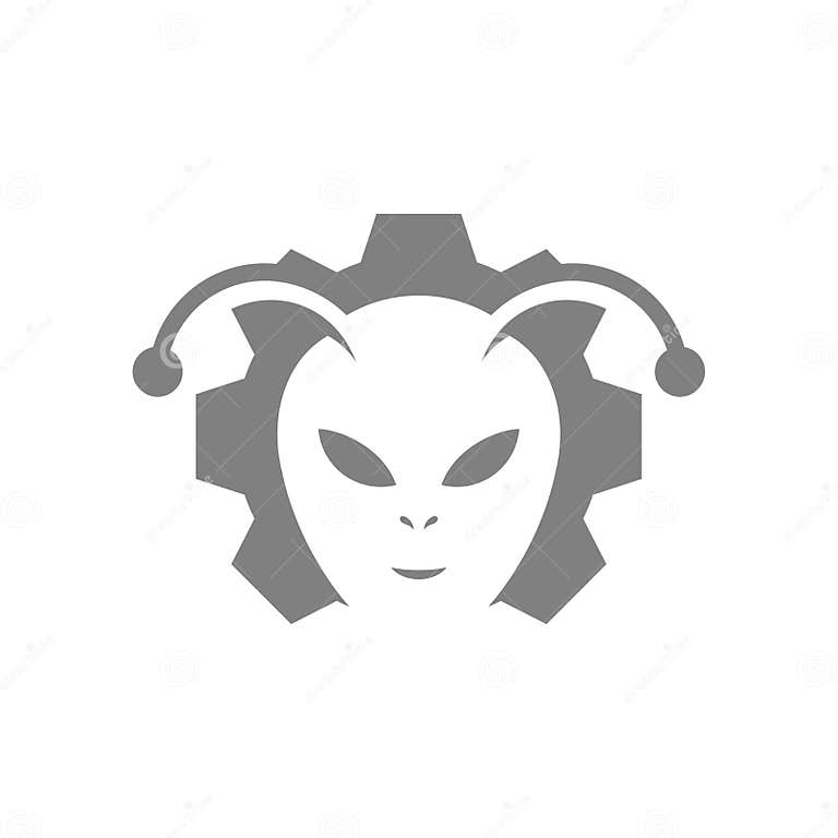 Gear Alien Logo Design Vector Illustration, Alien Design Template Stock ...