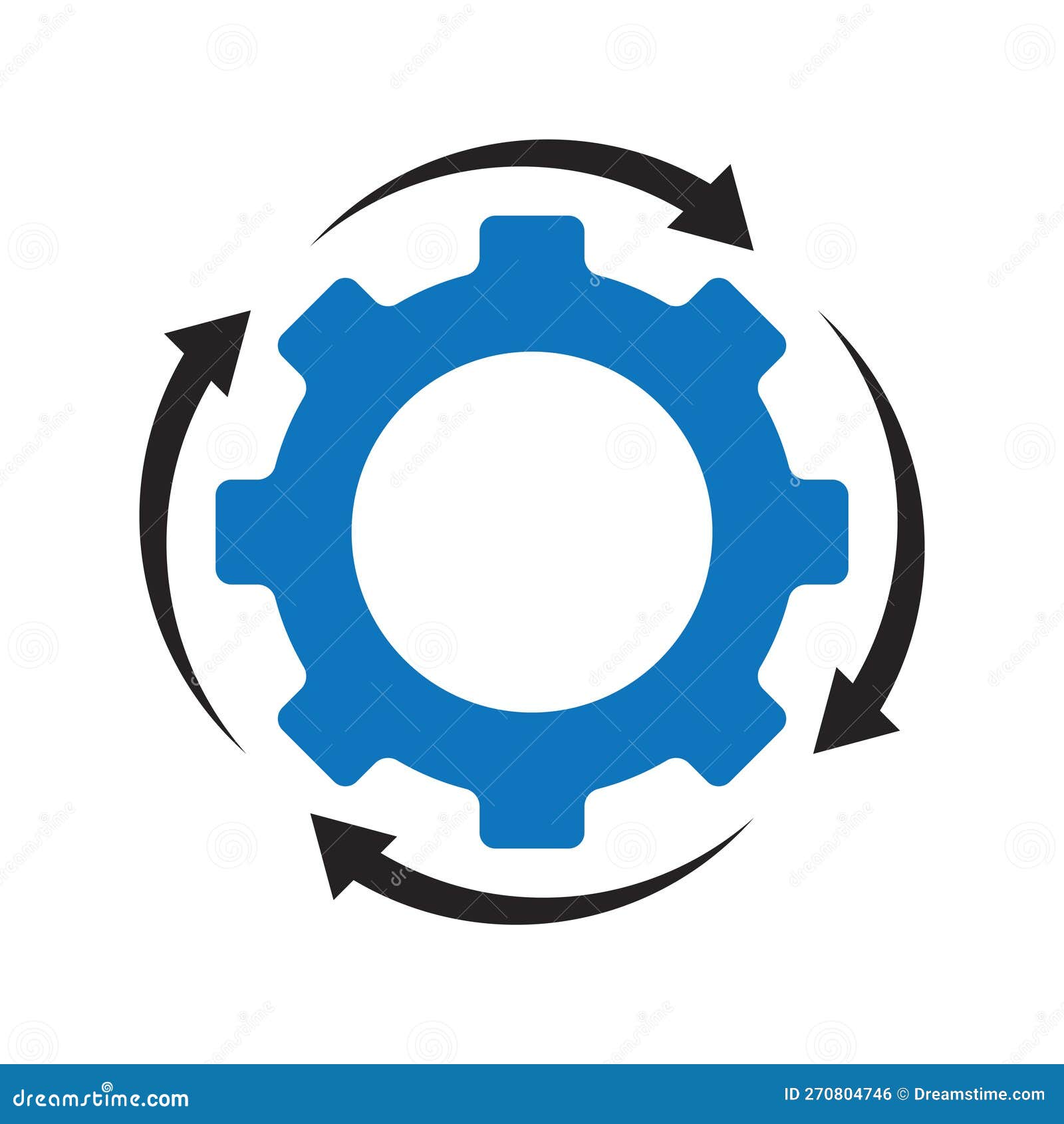 Gear and arrow logo stock vector. Illustration of configuration - 270804746