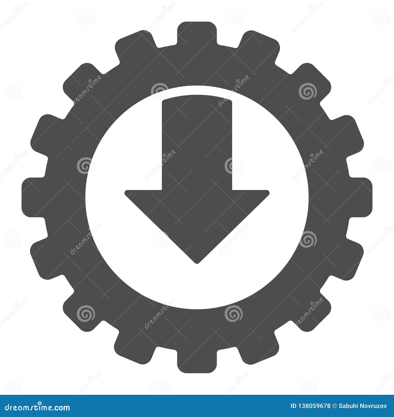 Gear and Arrow Solid Icon. Mechanic Vector Illustration Isolated on ...