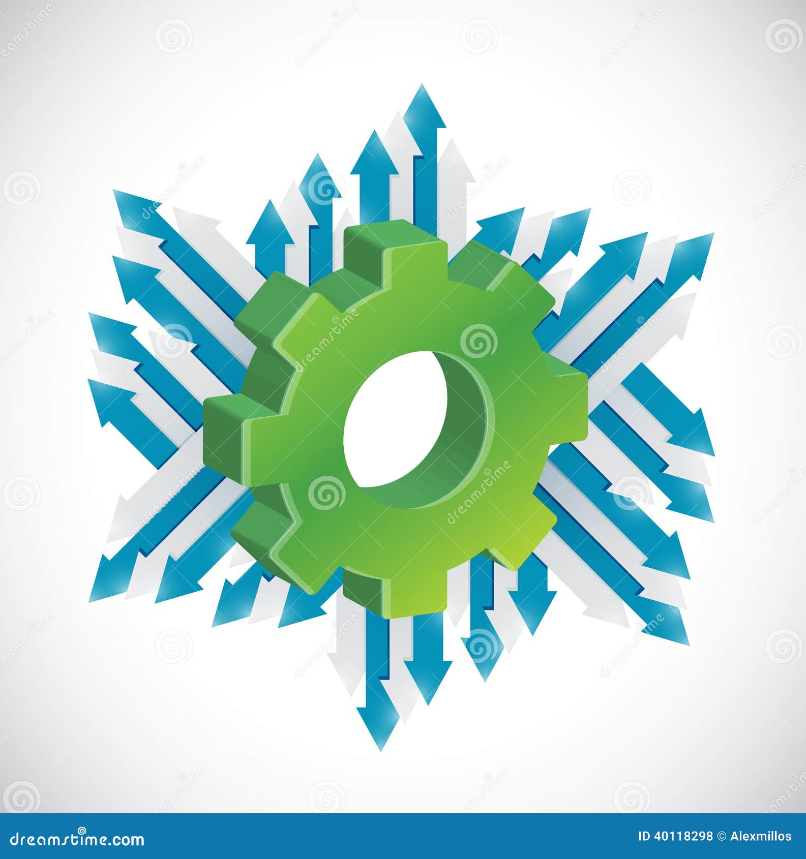 Gear and Arrows Illustration Design Stock Illustration - Illustration ...
