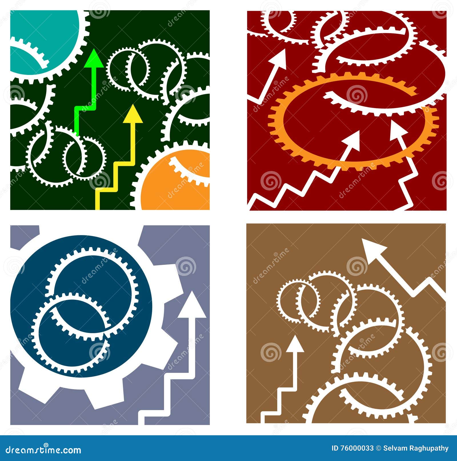 Gear with arrows stock vector. Illustration of circle - 76000033