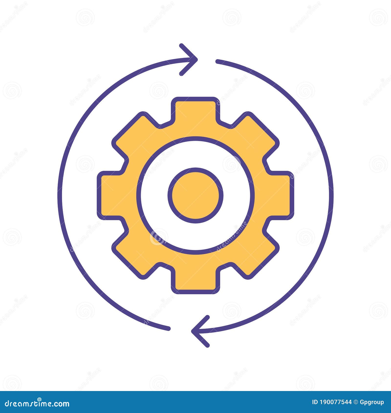 Gear with Arrows Line and Fill Style Icon Vector Design Stock Vector ...