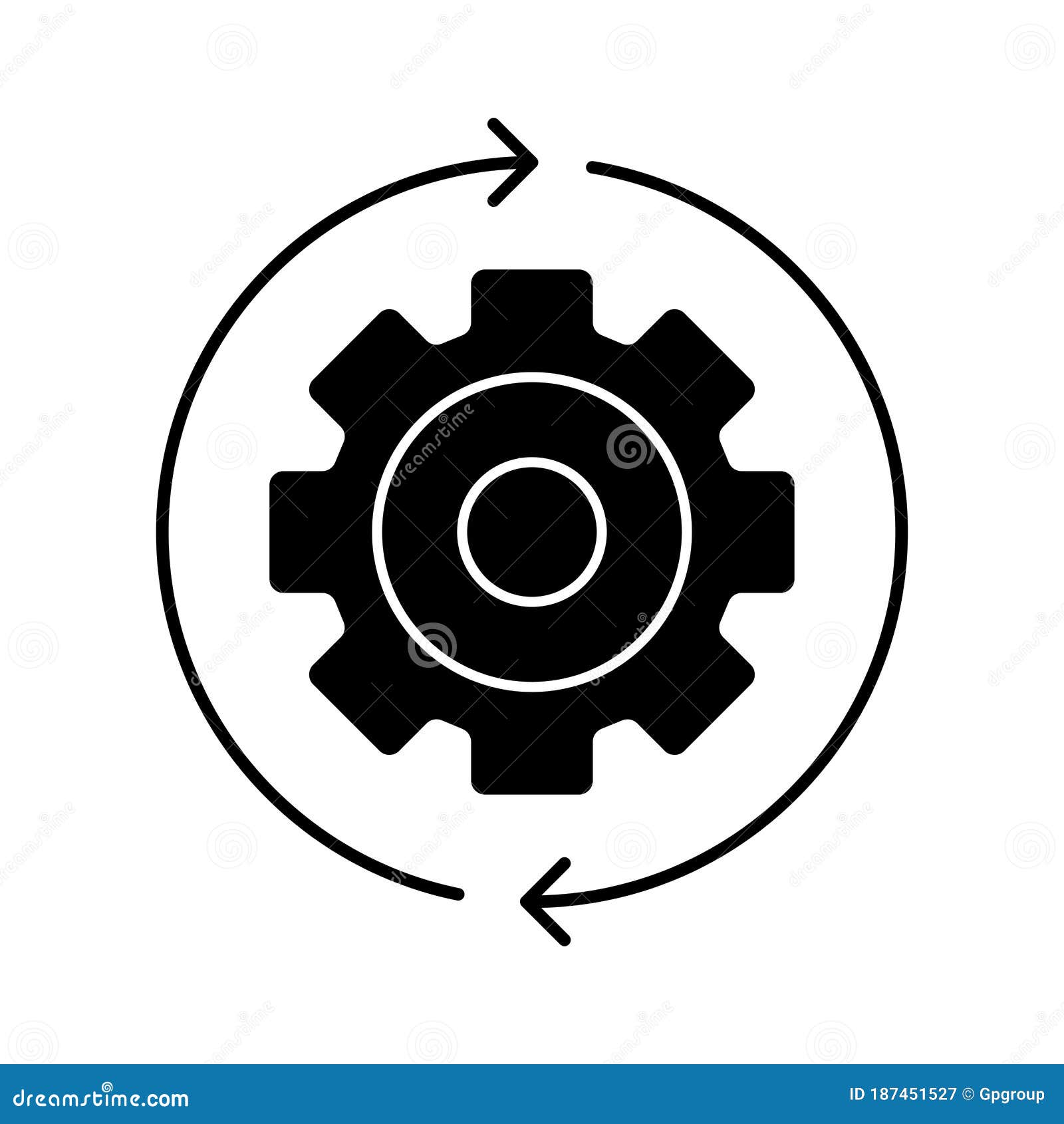 Gear with Arrows Silhouette Style Icon Vector Design Stock Vector ...