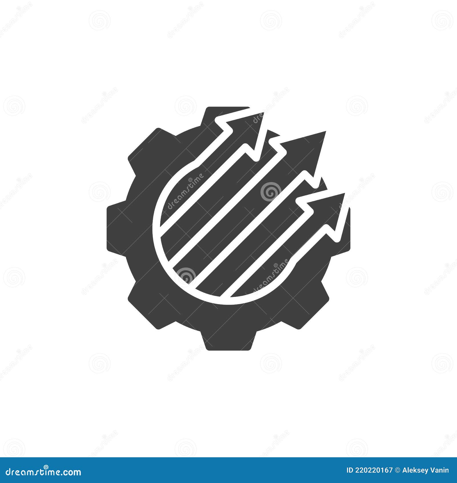 Gear and Arrows Vector Icon Stock Vector - Illustration of symbol ...