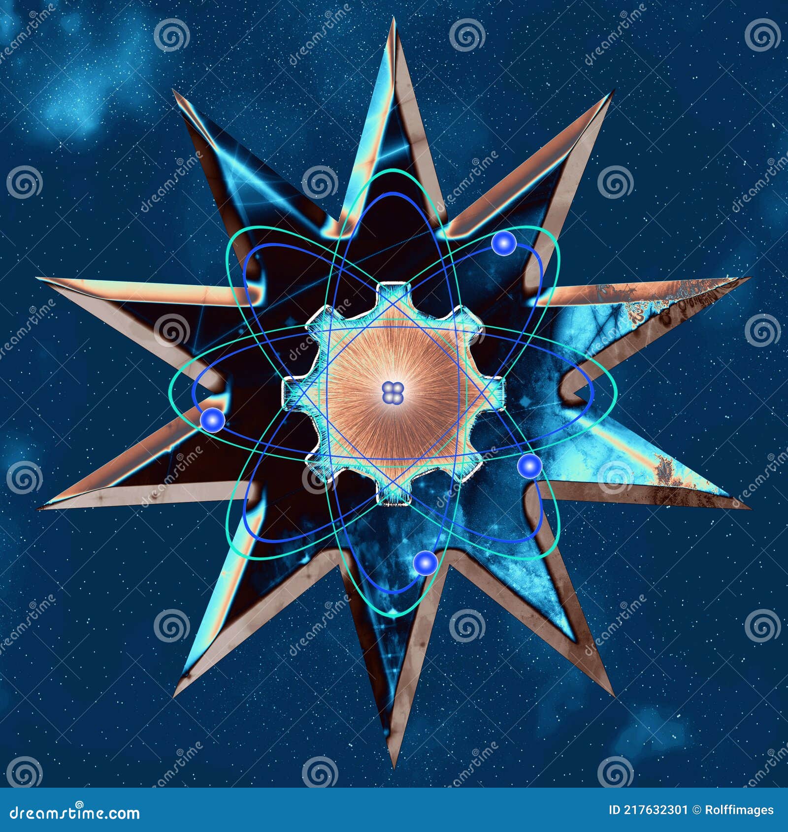 Gear and Atom stock illustration. Illustration of gear - 217632301