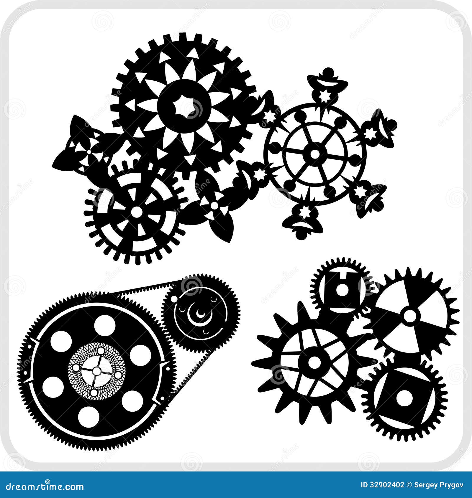 Gear Background Design - Vector Set. Stock Vector - Illustration of ...