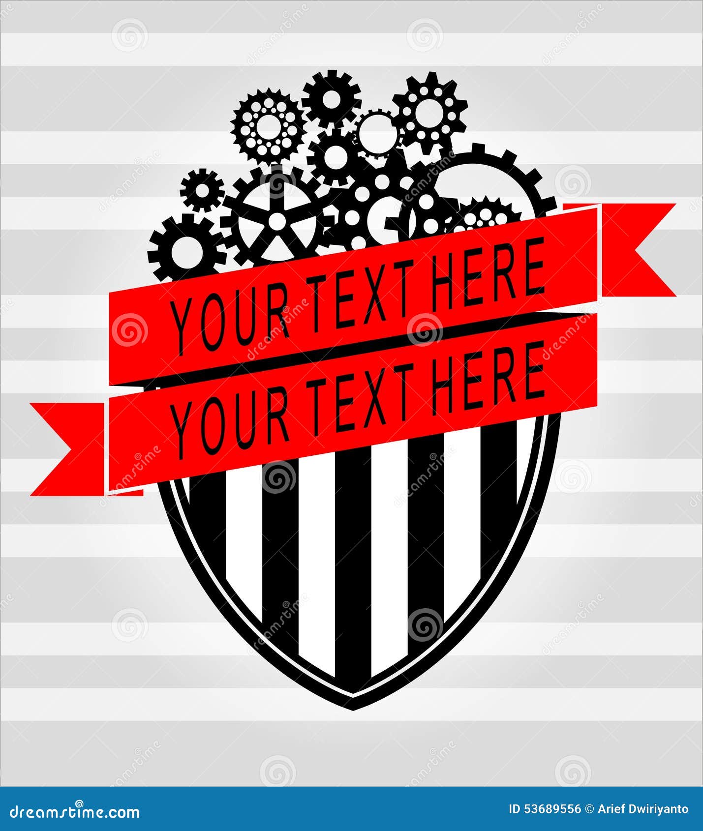 Gear badge stock illustration. Illustration of steam - 53689556