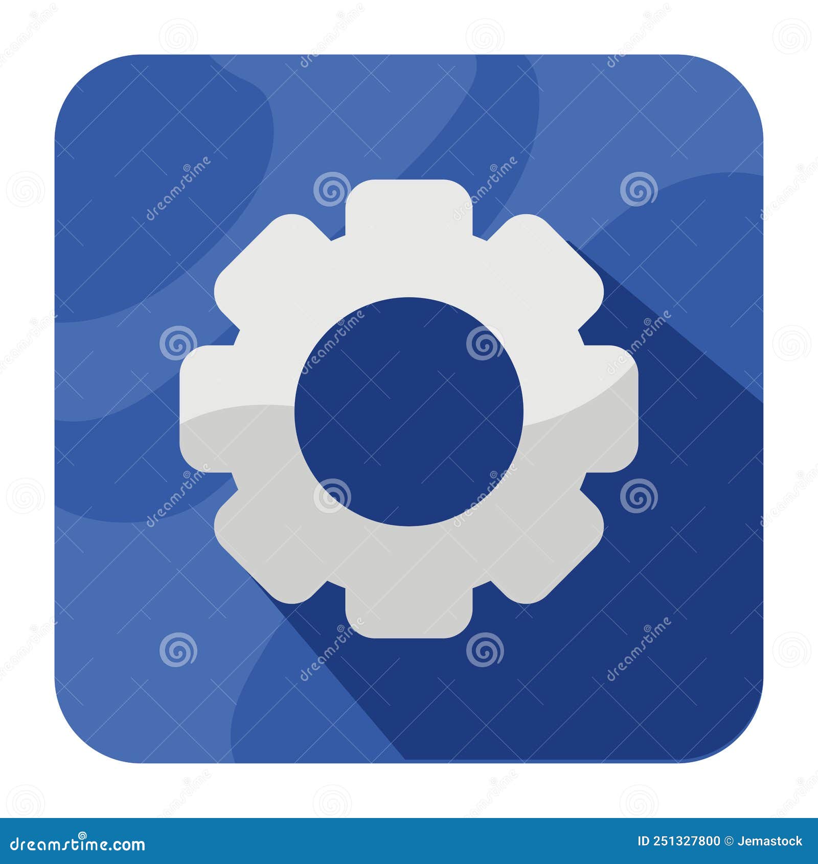 Gear blue app button stock vector. Illustration of network - 251327800
