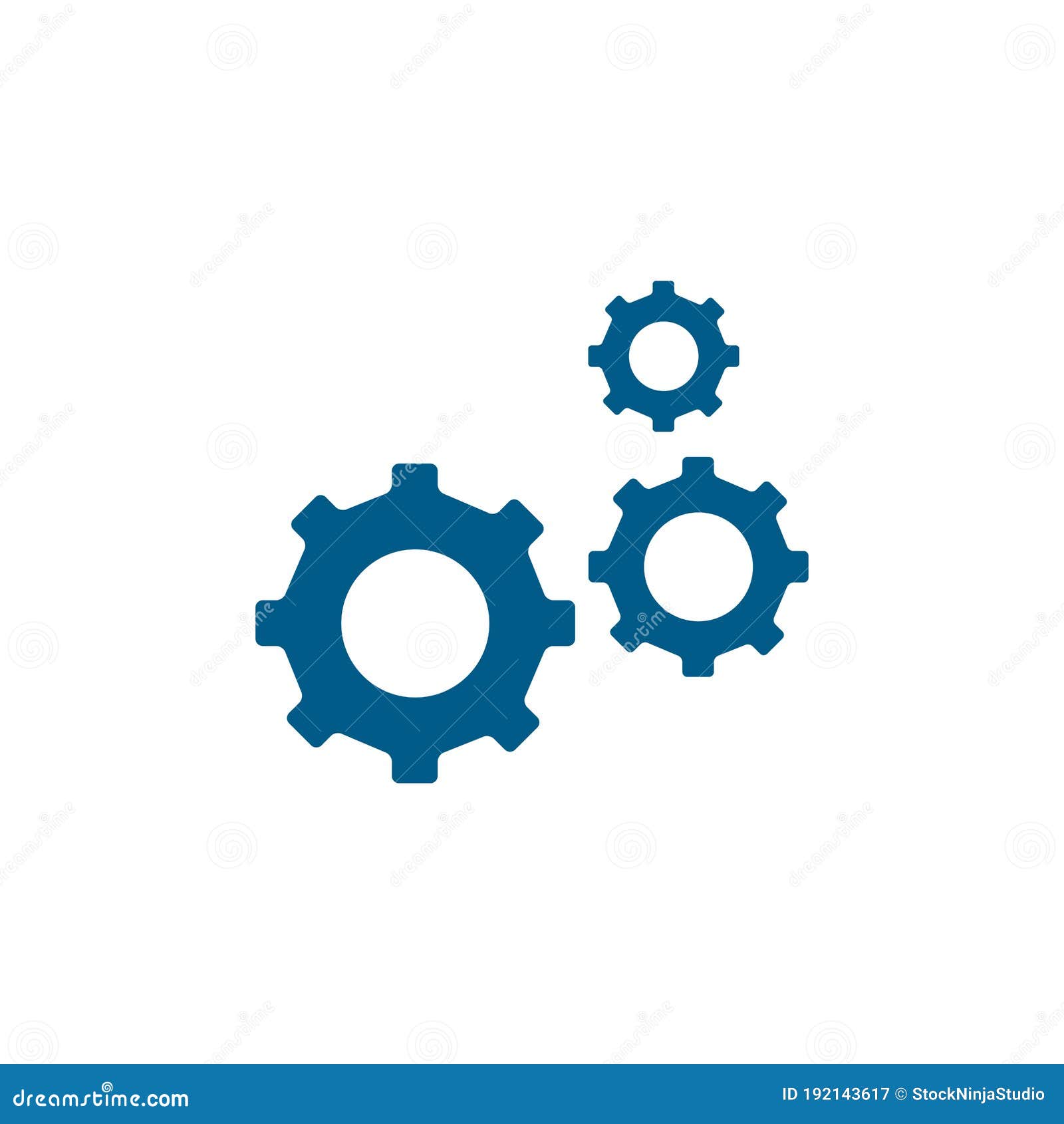 Gear Blue Icon on White Background. Blue Flat Style Vector Illustration ...