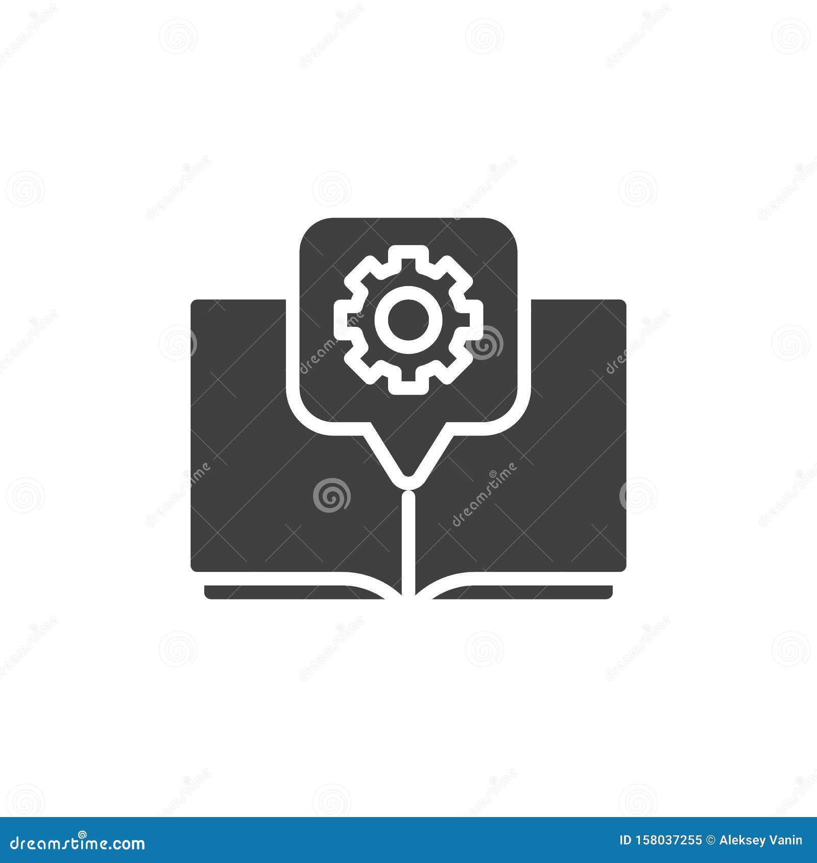 Gear Book vector icon stock vector. Illustration of settings - 158037255