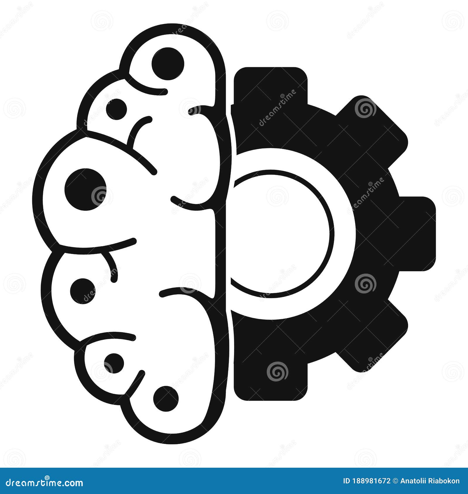 Gear Brain Ai Icon, Simple Style Stock Vector - Illustration of ...