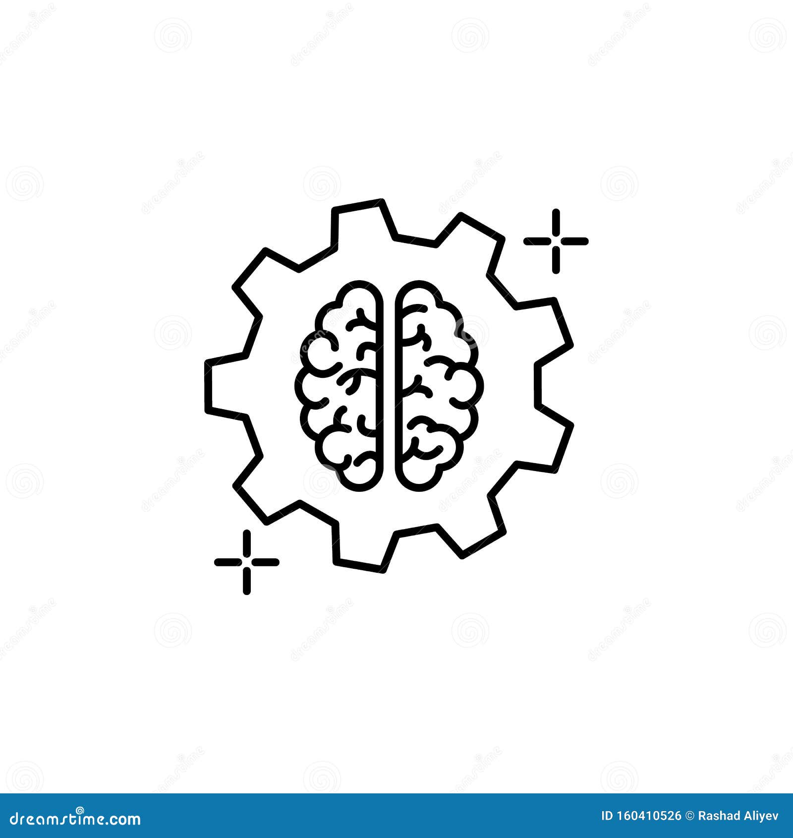 Gear Brain Icon. Element of Brain Concept Stock Illustration ...