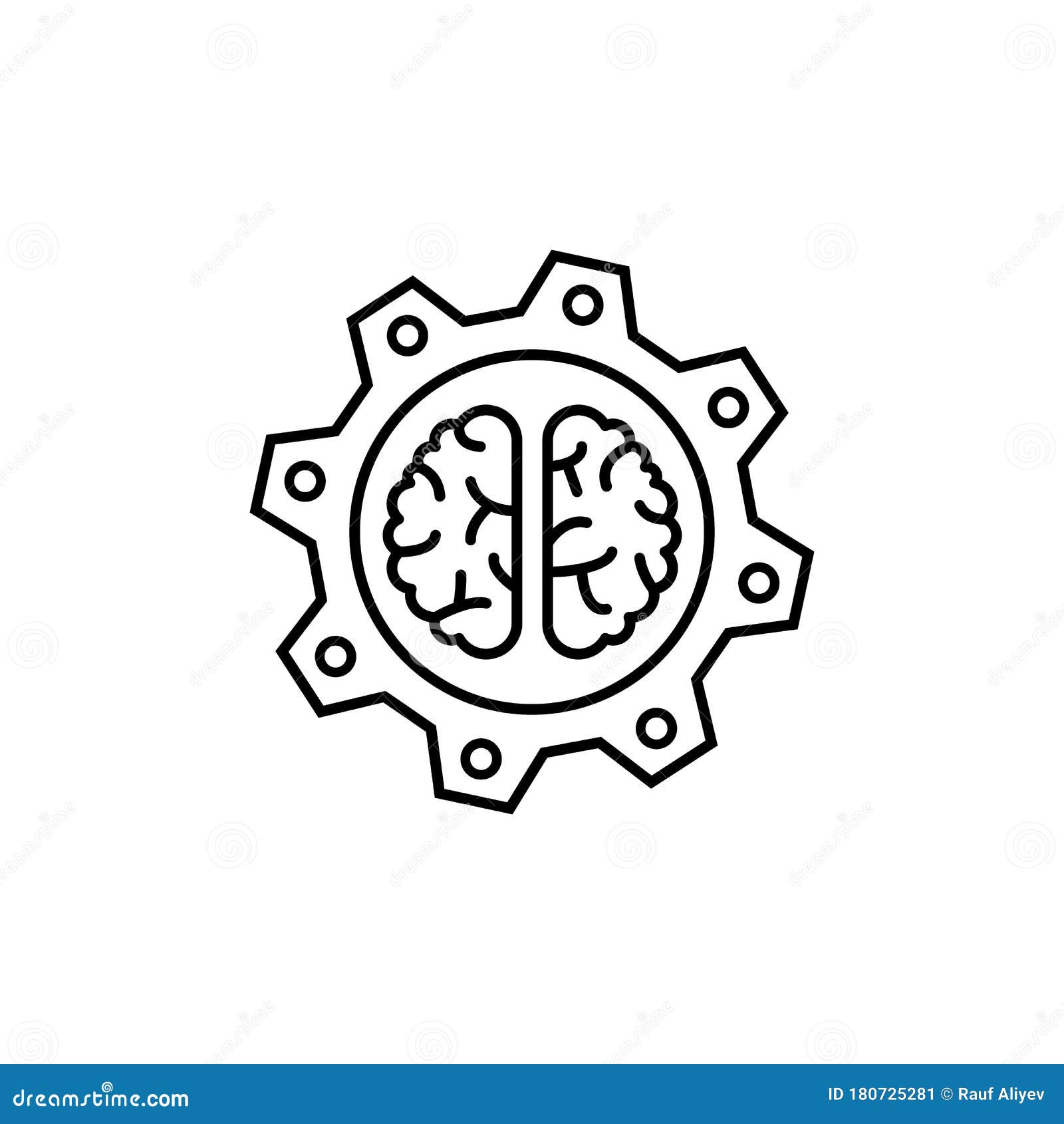 Gear, Brain Icon. Simple Line, Outline Vector Elements of Neurology for ...