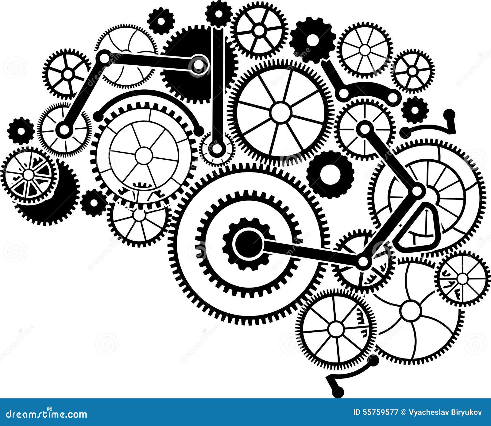 Gear brain stock vector. Illustration of technology, think - 55759577