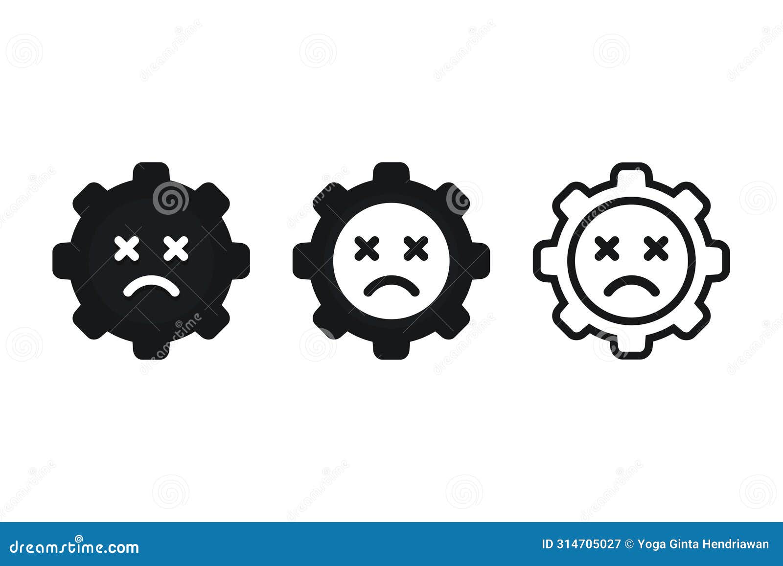 Gear Broken Icon. Illustration Vector Stock Illustration - Illustration ...