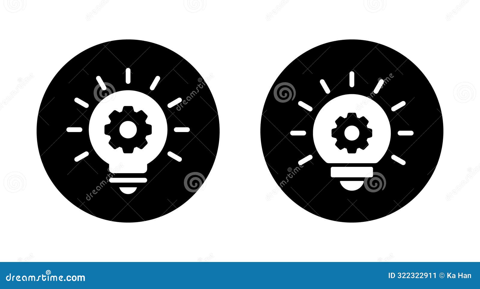 Gear Bulb Icon. Development Lamp, Creativity Sign Symbol Stock Vector ...