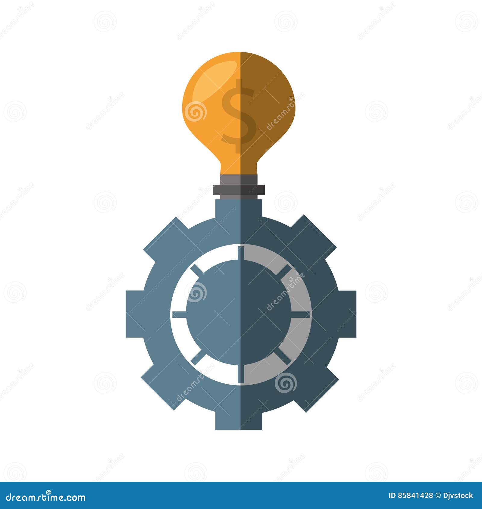 Gear bulb icon image stock illustration. Illustration of icon - 85841428