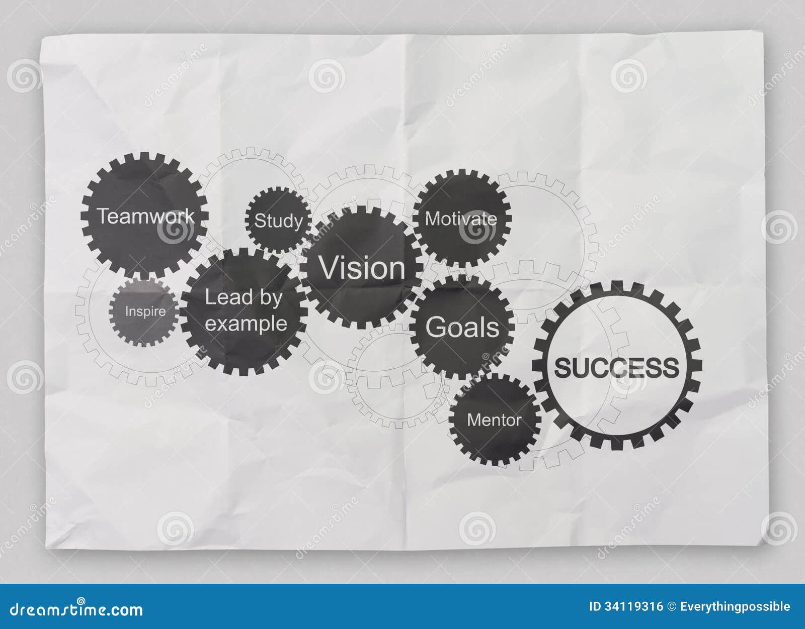 Gear Business Success Chart Stock Photo - Image of management, paper ...